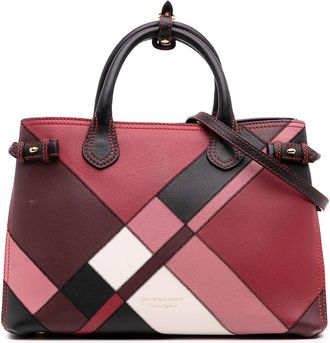 Burberry Hobo Bags - Medium Leather Patchwork and House Check Banner Sa - Gr. unisize - in Rot - für Damen