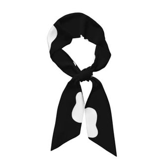 Generic &Eacute;charpe blanche avec empreintes de pattes pour femme - &Eacute;charpe tour de cou pour sacs &agrave; main - En satin de soie - Pour le sport, le yoga et le visage