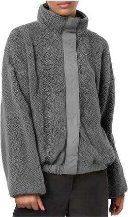 Generic 2026 Vestes pour femmes Faux manteaux courts courts, gris, XXL