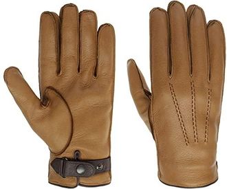 Caridei Gants en Peau de Cerf Soft Homme - Made in Italy pour avec doublure, doublure Hiver automne-hiver - 8 1/2 HS cognac