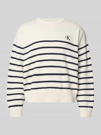 Calvin Klein Jeans Regular Fit Strickpullover aus reiner Baumwolle