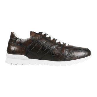 Kiton Crocodile Leather Sneakers - - Shoes - Herren - Braun - 43 EU