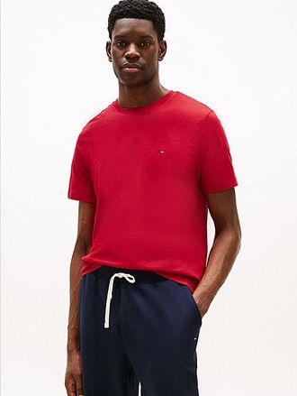 Tommy Hilfiger T-shirt en jersey col ras-du-cou &agrave; drapeau brod&eacute;