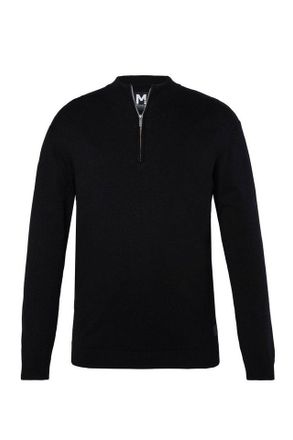 Men Plus Rundhalspullover Men+ Troyer Feinstrick Stehkragen mit Zipper