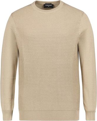 Strellson Herren Pullover beige Baumwolle unifarben
