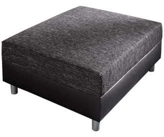 DELIFE Sofa-Hocker Clovis Schwarz Modul B98 x T83 Kunstleder Sitzhocker