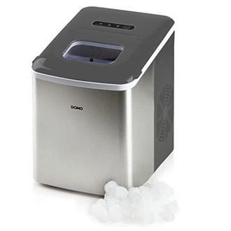 Domo DO9253IB Eiswürfelmaschine - 9 Würfel in 9 Min - 12 kg/Tag - Wassertank 1,8L - Eiswürfelbereiter aus Edelstahl