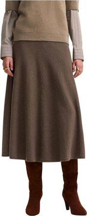 Bugatti Jupe en maille avec taille &eacute;lastique - Femme - Jupes - Brun - Taille: 42 FR