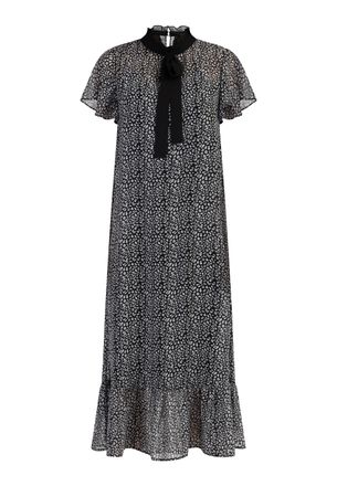 Faina Midikleid aus Chiffon Damen schwarz weiss