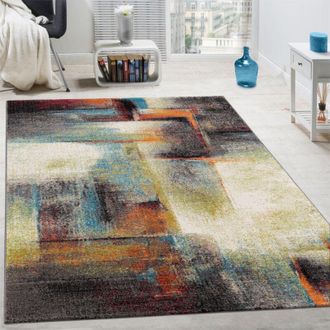 Paco Home Paco Home - Designer Teppich Modern Kurzflor Wohnzimmer Bunt Trendig Meliert Multicolour 160x230 cm