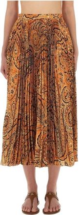Etro Femme, Jupes, Multicolore, Taille: 36 FR Paisley Pleated Midi Skirt