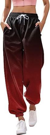 Generico Pantalon de surv&ecirc;tement femme taille haute pantalon de jogging pour femme avec cordon de serrage dhiver pantalon de surv&ecirc;tement ample avec poches douc