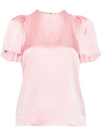Lanvin blouse en soie à manches volantées - Rose