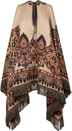 Etro jacquard floral-paisley cape - Nude