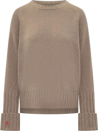 Tory Burch Femme, Pulls, Beige, Taille: 42 FR Pull en laine m&eacute;rinos