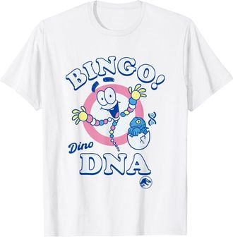 Jurassic Park Bingo! Dino DNA Pastel Colors Big Chest Logo T-Shirt
