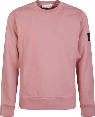 Stone Island Homme, Sweatshirts et sweats &agrave; capuche, Rose, Taille: M Basic Logo SweaT-shirt