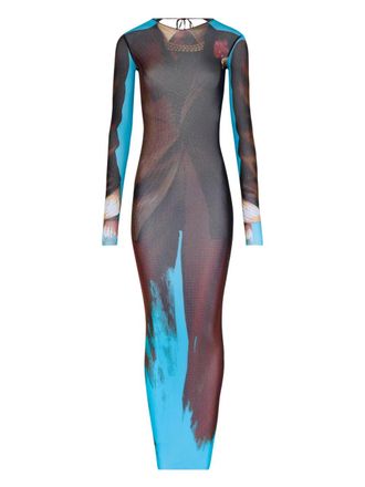 Jean Paul Gaultier robe longue Tennis &agrave; dos ouvert - Marron