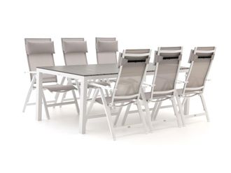 Bellagio la vita attrattiva Bellagio Avenza/Fidenza 220 cm Gartenm&ouml;bel-Set 7-teilig verstellbar