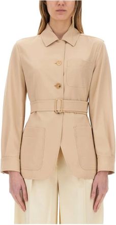 Max Mara Femme, Vestes, Beige, Taille: 38 FR Veste en laine vierge