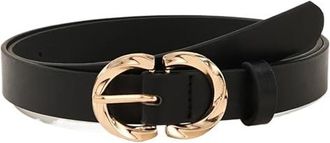 Generic 1 ceinture en polyuréthane avec boucle en métal, accessoire classique, tendance, accessoire pour femme, Noir, 105 cm