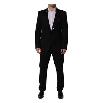 Dolce & Gabbana Kristallverzierter 2-teiliger Anzug - - Suits - Herren - Schwarzk - 2XL