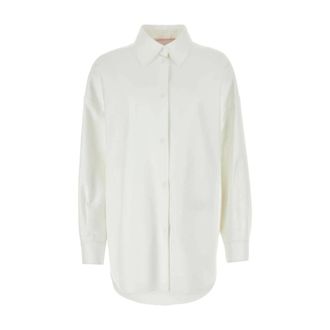 Valentino Garavani Femme, Blouses et Chemises, Blanc, Taille: 32 FR Chemise en Popeline de Coton