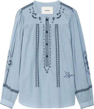 Zadig&Voltaire Femme, Blouses et Chemises, Bleu, Taille: 38 FR Tigy Blouson