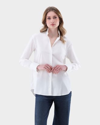 van Laack Stehkragenbluse mit lockerer Passform