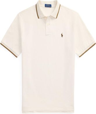 Ralph Lauren Piqu&eacute;-Poloshirt mit Kontraststreifen und kleiner Pony-Stickerei, Custom Slim Fit in