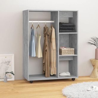 vidaXL Vidaxl - Garde-robe gris brillant 80x40x110 cm dans des panneaux de puce Couleur : Ciment