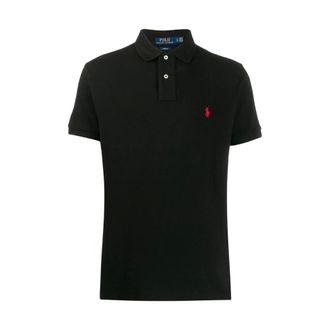 Ralph Lauren Homme, Tops, Noir, Taille: 2XL Polo Piqu&eacute; avec Broderie Logo