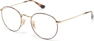 Ray-Ban unisex, Accessoires, Brun, Taille: 50 MM Monture optique ronde en m&eacute;tal