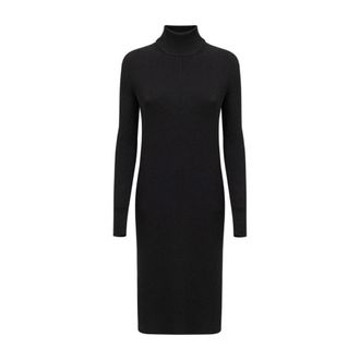 Bottega Veneta Schwarzes Woll Midi Kleid - - Dresses - Damen - Schwarzk - S