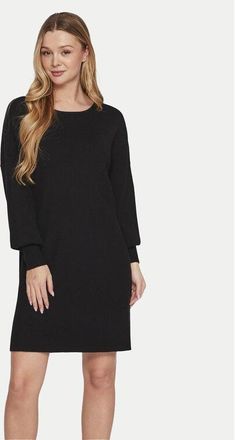 Vila Strickkleid Cilja 14099478 Schwarz Relaxed Fit