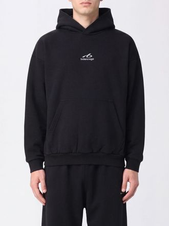 Balenciaga Baumwoll-Hoodie mit Kontrast-Logo und K&auml;ngurutasche