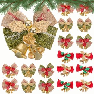 Healifty Schleifen Weihnachtsbaum Weihnachten Deko: 25 St&uuml;Ck Rot Weihnachtsschleifen Rote Klein Schleife with Schleifenglocken F&uuml;R Christbaum Weihnachtsdeko Pa