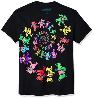 Liquid Blue Unisex-Erwachsene Grateful Dead Spiral Bears Blacklight T-Shirt, schwarz, X-Groß