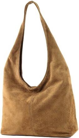 modamoda.de Sac bandouli&egrave;re en cuir italien T150 su&egrave;de, Couleur:cognac