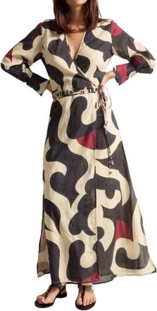 mare di latte Femme, Robes, Multicolore, Taille: 36 FR Long Wrap Dress Mare Di Latte