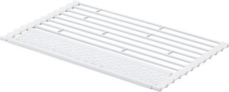 Yamazaki Tableware Yamazaki 5057 TOWER Faltbare Abtropfmatte, weiß, Stahl/Silikon, minimalistisch, 42 x 26 x 0.8 cm