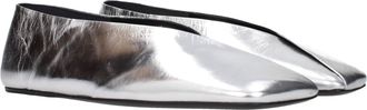 Jil Sander Metallic Leather Ballet Flats - Silver