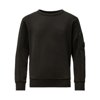 C.P. Company C.p. Company, Femme, Sweatshirts et sweats &agrave; capuche, Noir, Taille: 5XL SweaT-shirt Ras du Cou en Molleton Diagonale &agrave; Lentille
