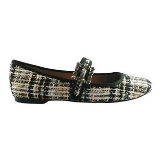 Bibi Lou Karierte Tweed Ballerinas - - Shoes - Damen - Schwarzk - 39 EU