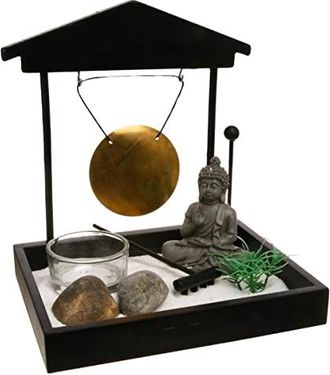 Atmosphera Atmosphera - Jardin Zen - Bois - Noir - 15x15 cm