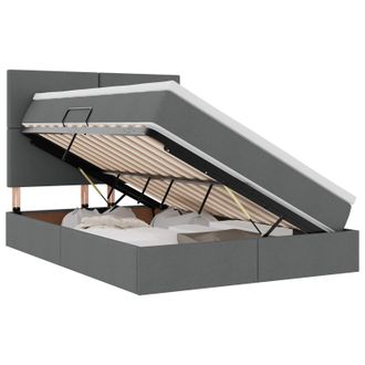 vidaXL Letto Con Contenitore Led E Materasso Grigio Scuro 140 X 190 Cm Vidaxl