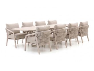 Suns Sato/Palermo 280 cm Low Dining Gartenm&ouml;bel-Set 9-teilig