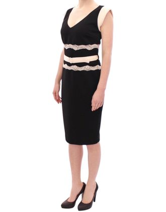 Roberto Cavalli Womens Black Lace Sheath Dress Polyester