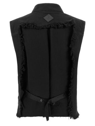 Haikure Cotton Denim Vest - Black