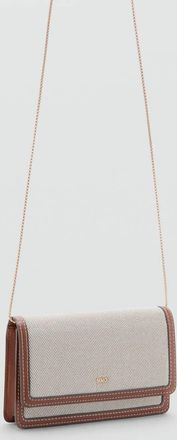 Mango Brieftasche mit Klappe aus kontrastierendem Canvas beige - Damen - Einheitsgr&ouml;&szlig;e - MANGO